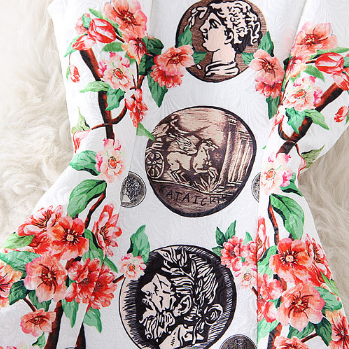 Women's Fashion Temperament Money Printing White Vest Dress on Luulla